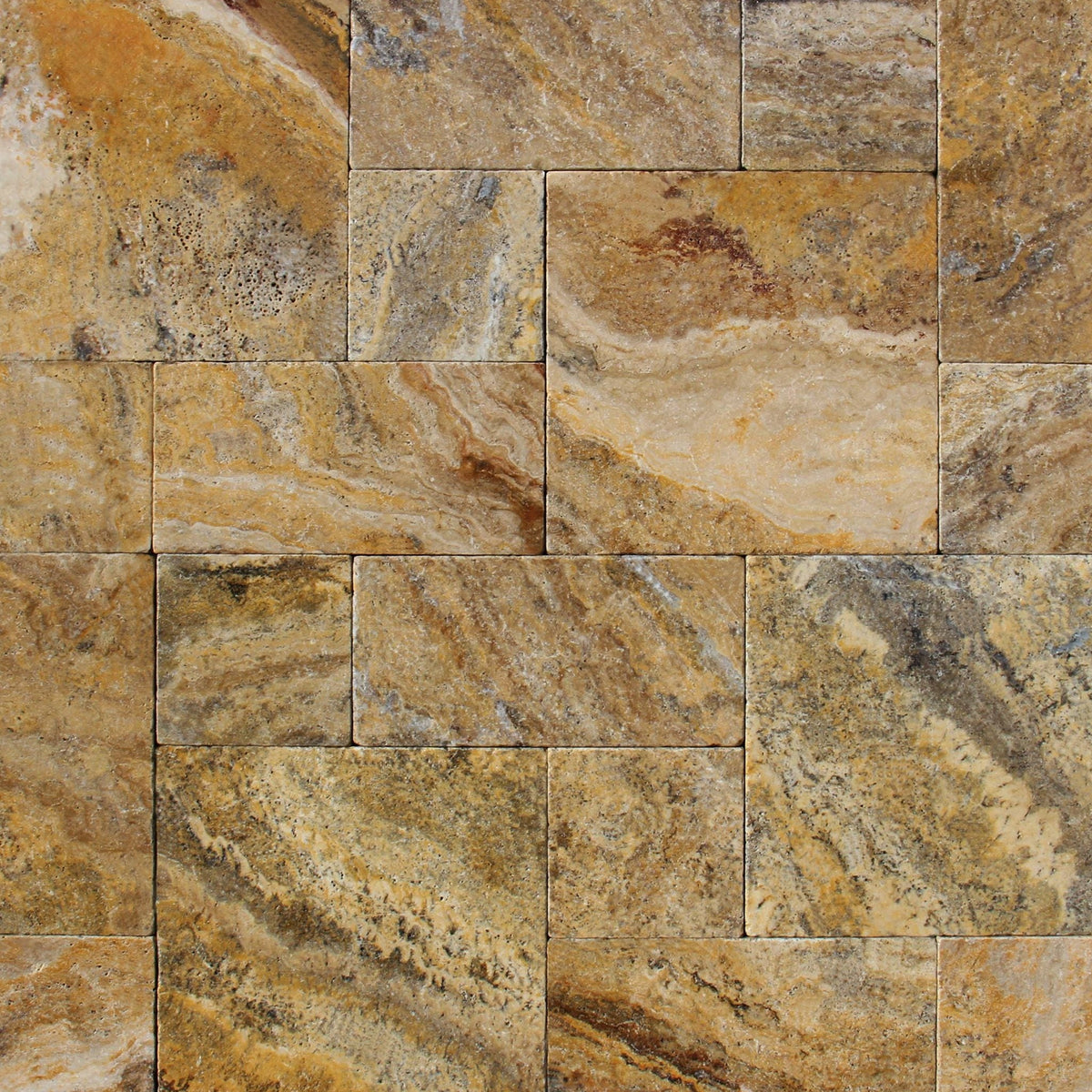 Autumn Travertine Paver Roman Pattern Tumbled – travertinemarket